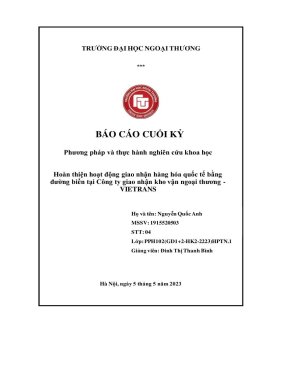 (Tiểu luận) hoàn thiện hoạt động giao nhận hàng hóa quốc tế bằng đường ...