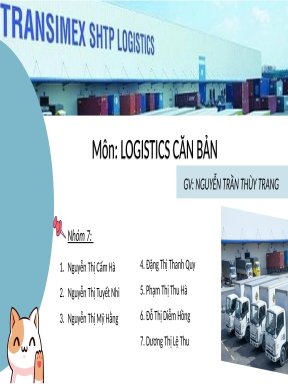 Hoạt động dịch vụ logistics của transimex