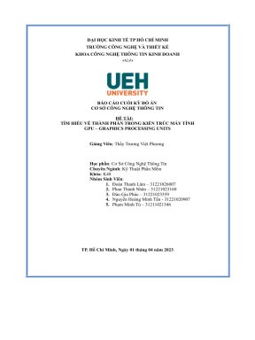 tiểu luận đề tài tìm hiểu về thành phần trong kiến trúc máy tính gpu ...