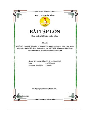 tìm hiểu thông tin kế toán các nợ phải trả tài chính được công bố và trình bày trên bctc riêng ...