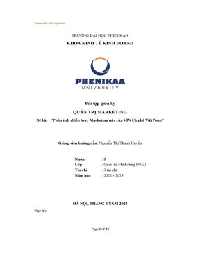bài tập giữa kỳ quản trị marketing đề bài phân tích chiến lược ...