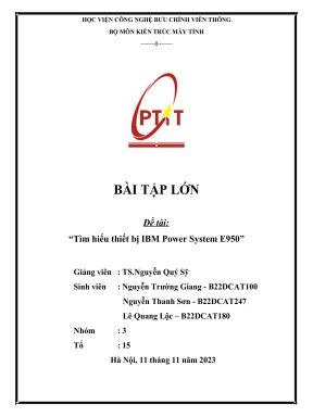 Bài tập lớn Đề tài tìm hiểu thiết bị ibm power system e950