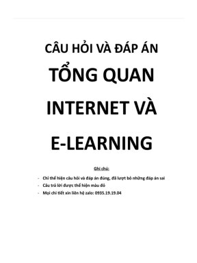 Câu hỏi Ôn tập và Đáp Án tổng quan internet và elearning