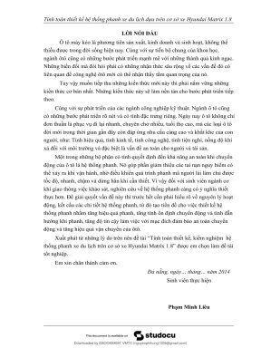 Tính toán thiết kế hệ thống phanh xe du lịch dựa trên cơ sở xe hyundai ...