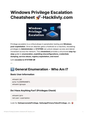 Windows privilege escalation cheatsheet hacklivly com