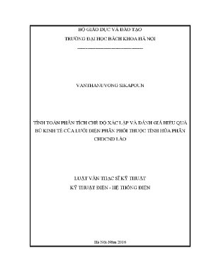 Luận văn tính toán phân tích chế Độ xác lập và Đánh giá hiệu quả bù ...